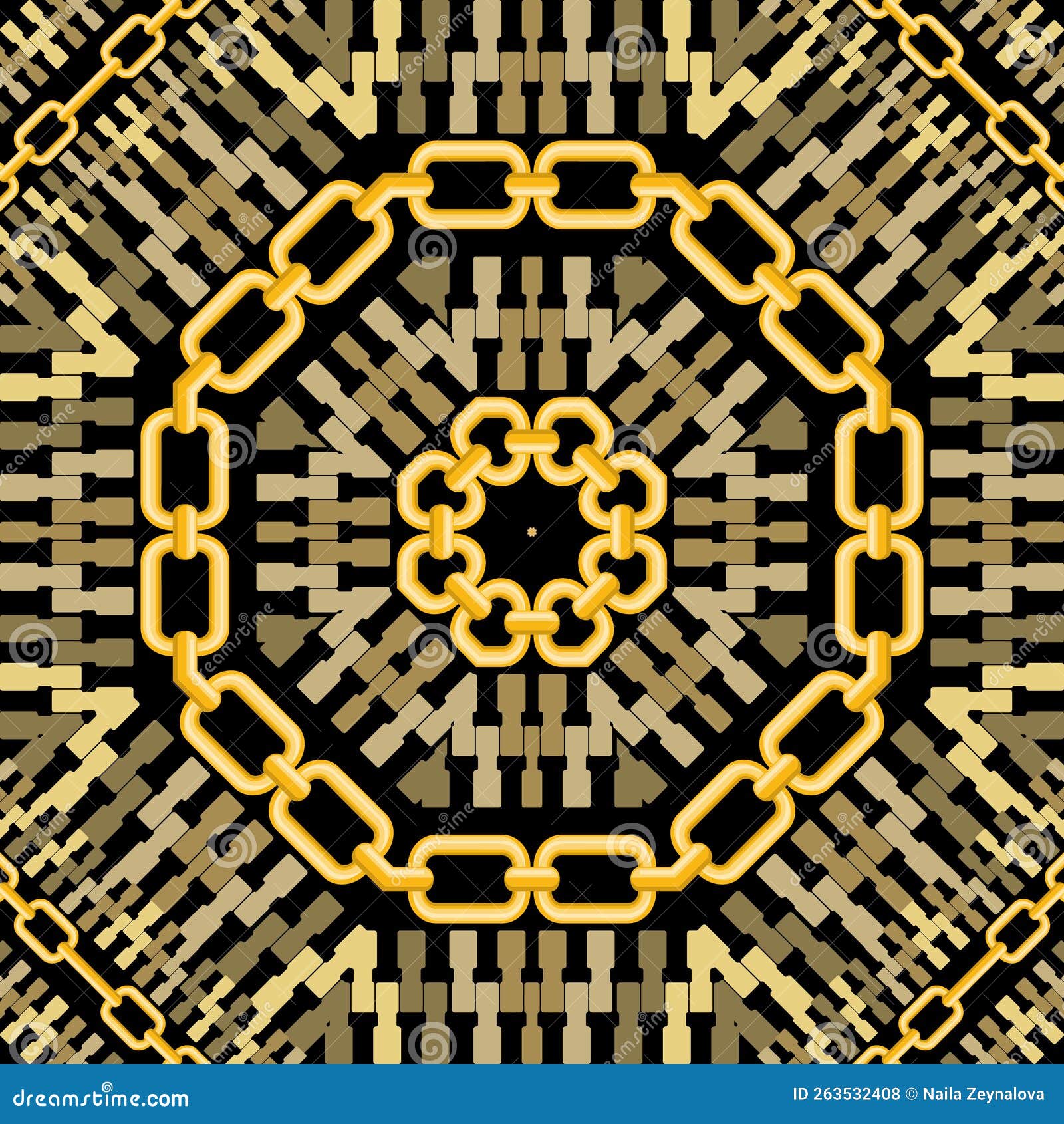 Gold Chains and Zippers Modern Seamless Pattern. Ornamental Textured ...