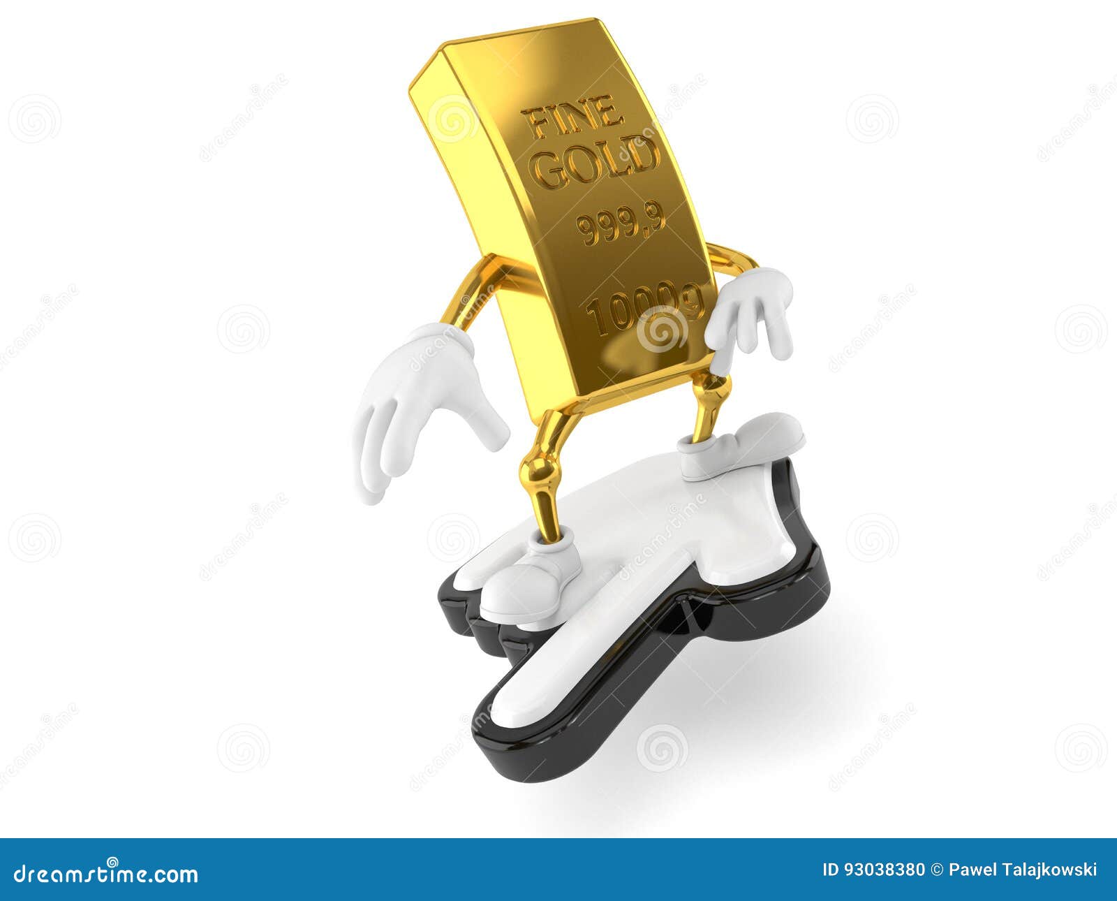 Gold Character Waving Race Flag Royalty-Free Stock Photography ...