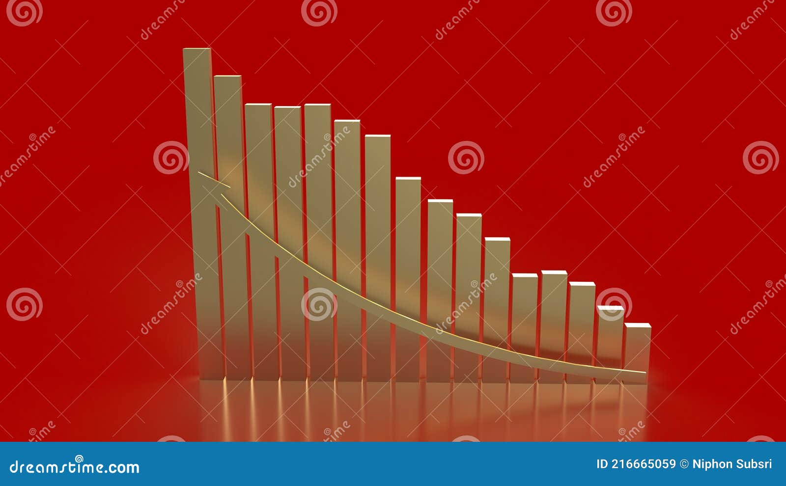 The Gold Chart and Arrow for Business Concept 3d Rendering Stock ...