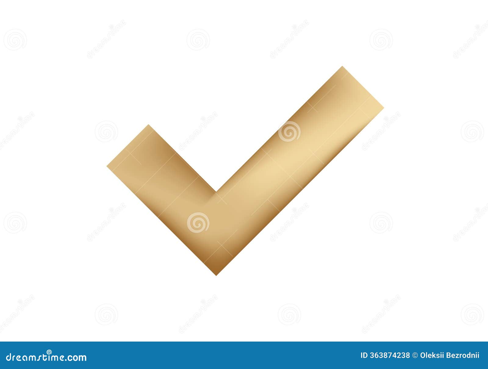 3D Gold Checkmark And X Mark Icon. Checkmark Right Symbol, Tick Sign ...