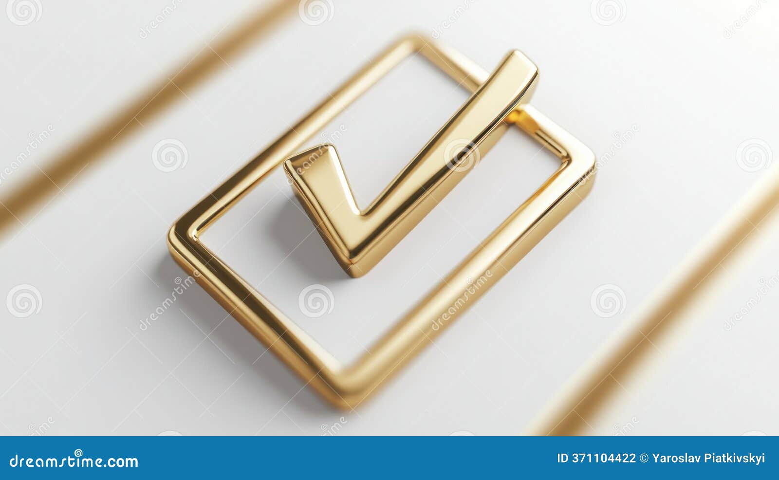 Gold Checkmark Symbol, 3D Render On White Background Stock Image ...