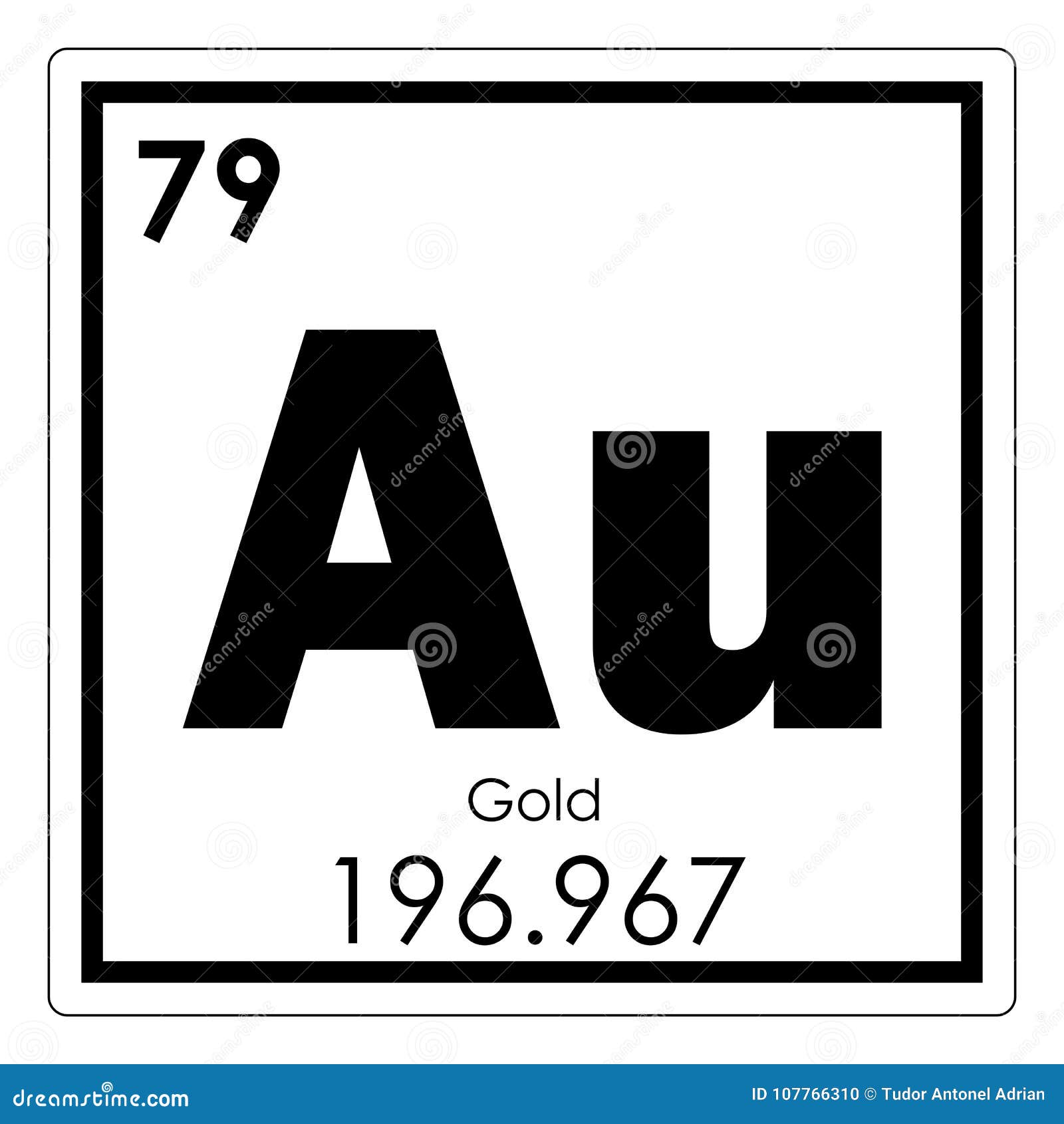 Gold chemical element stock illustration. Illustration of periodic ...