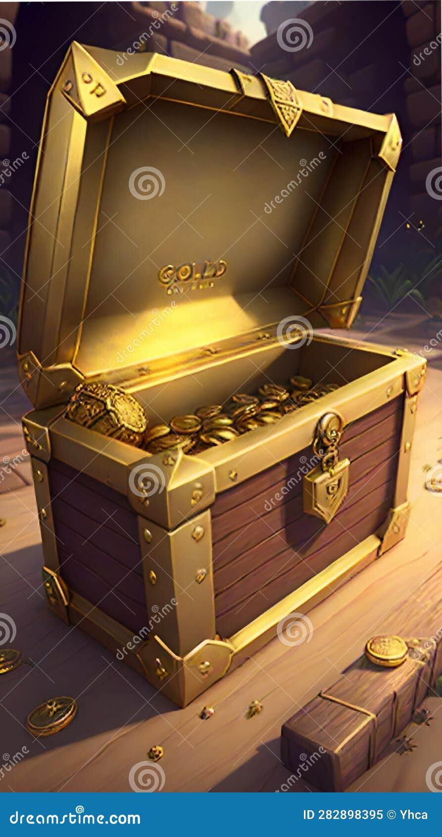 Gold Chest Isolated On White Background. Royalty-Free Stock Image ...