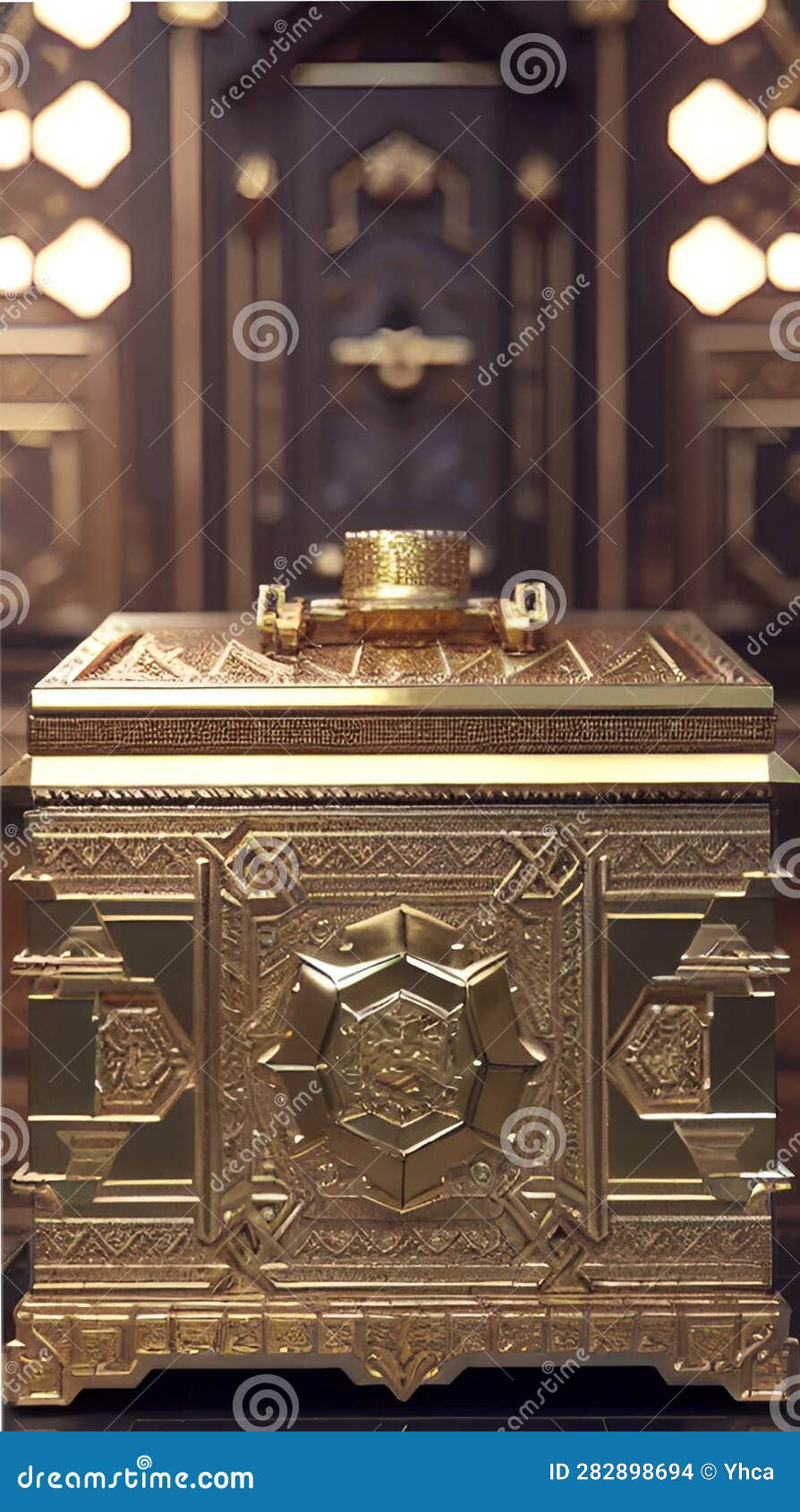 Gold Chest Isolated On White Background. Royalty-Free Stock Photo ...