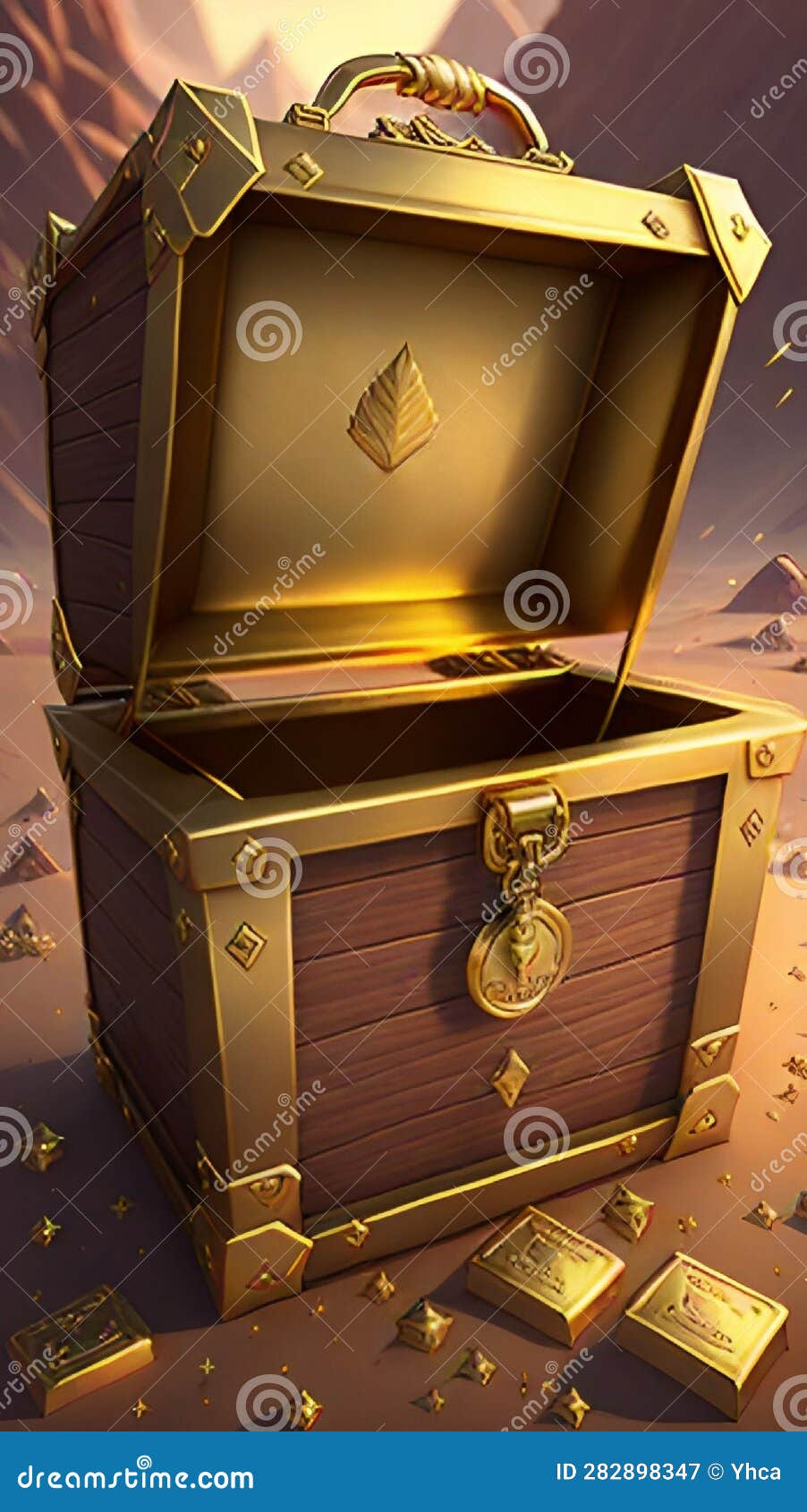 Gold Chest Illustration Artificial Intelligence Artwork Generated Stock ...