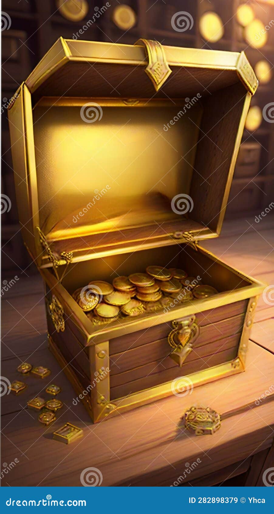 Gold Chest Illustration Artificial Intelligence Artwork Generated Stock ...