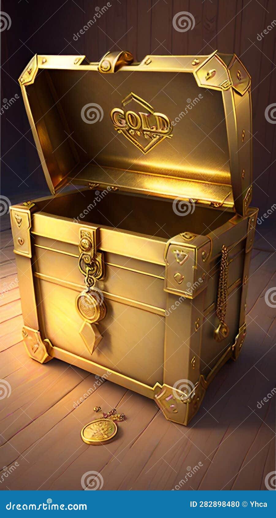 Gold Chest Illustration Artificial Intelligence Artwork Generated Stock ...