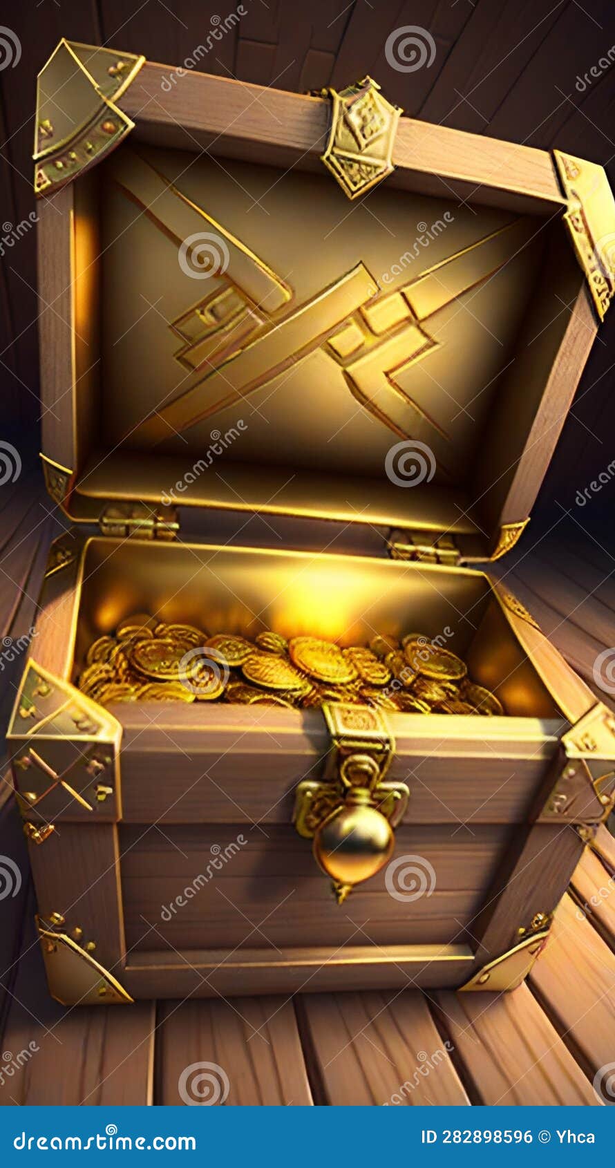 Gold Chest Illustration Artificial Intelligence Artwork Generated Stock ...