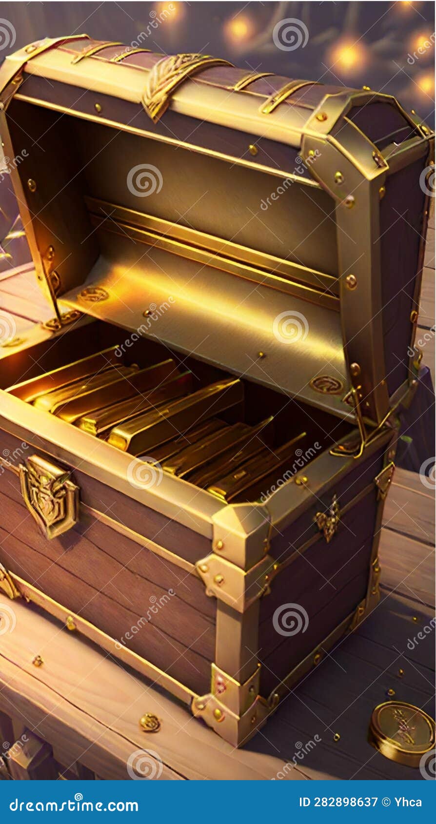 Gold Chest Illustration Artificial Intelligence Artwork Generated Stock ...