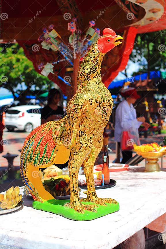 Gold chicken statue stock image. Image of statue, chicken - 62040587