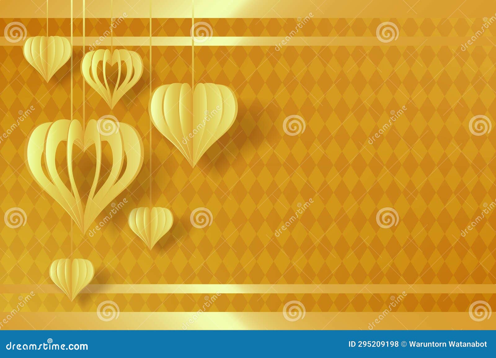 Gold Chinese Lanterns Banner Background Stock Illustration ...