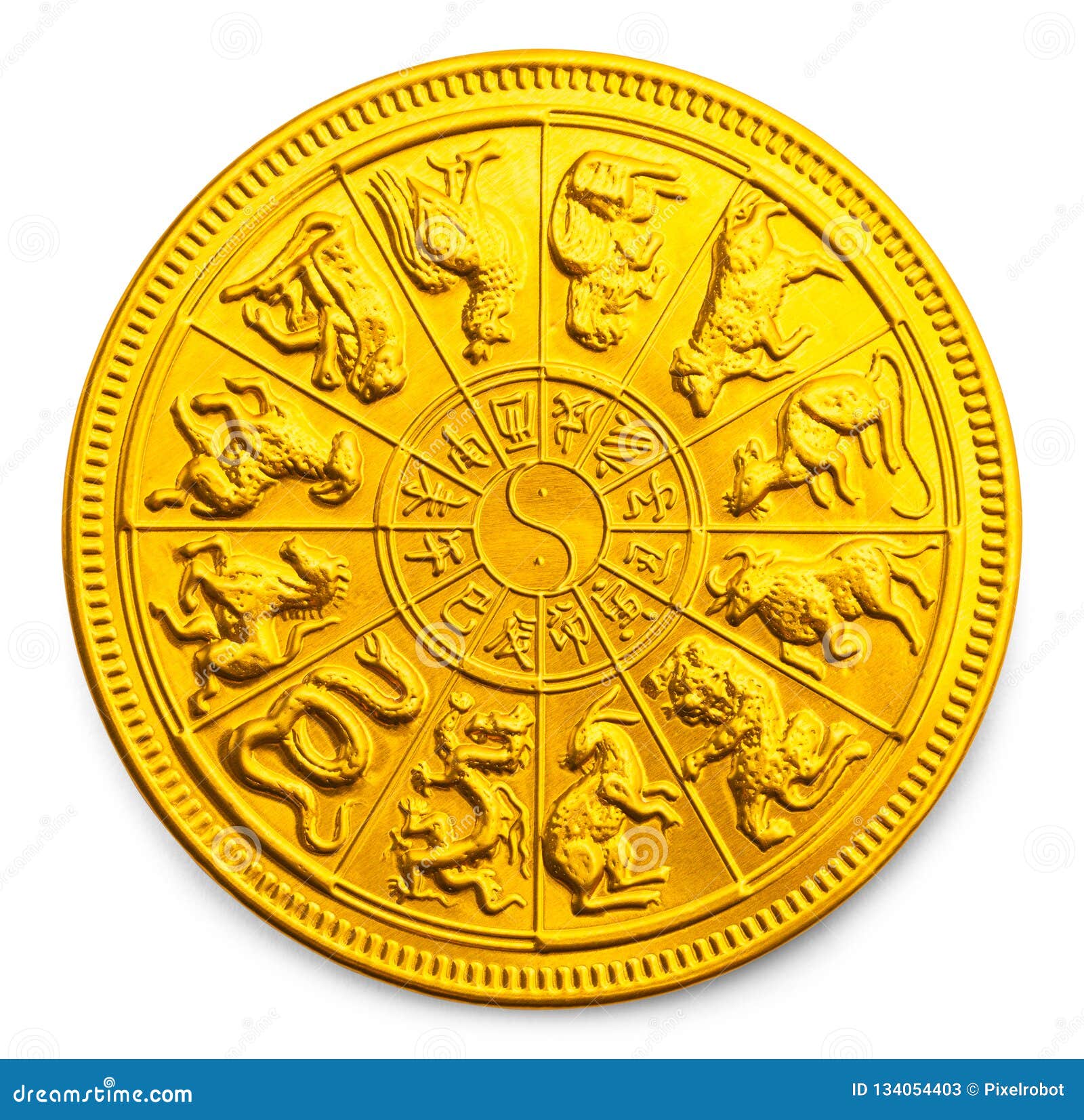 Gold Chinese Zodiac Coin stock image. Image of gold - 134054403 Gold Chinese Zodiac Coin stock image. Image of gold - 134054403