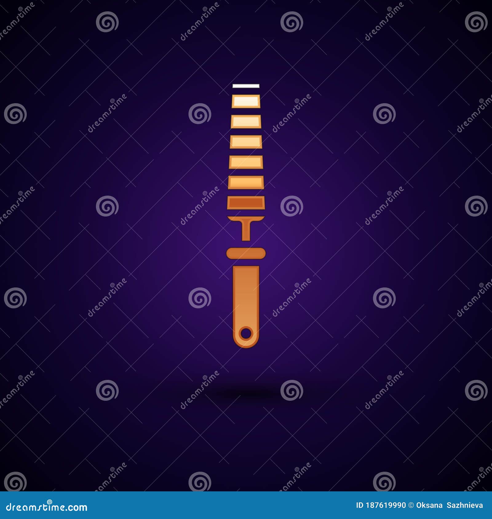 Gold Chisel Tool for Wood Icon Isolated on Black Background. Vector ...