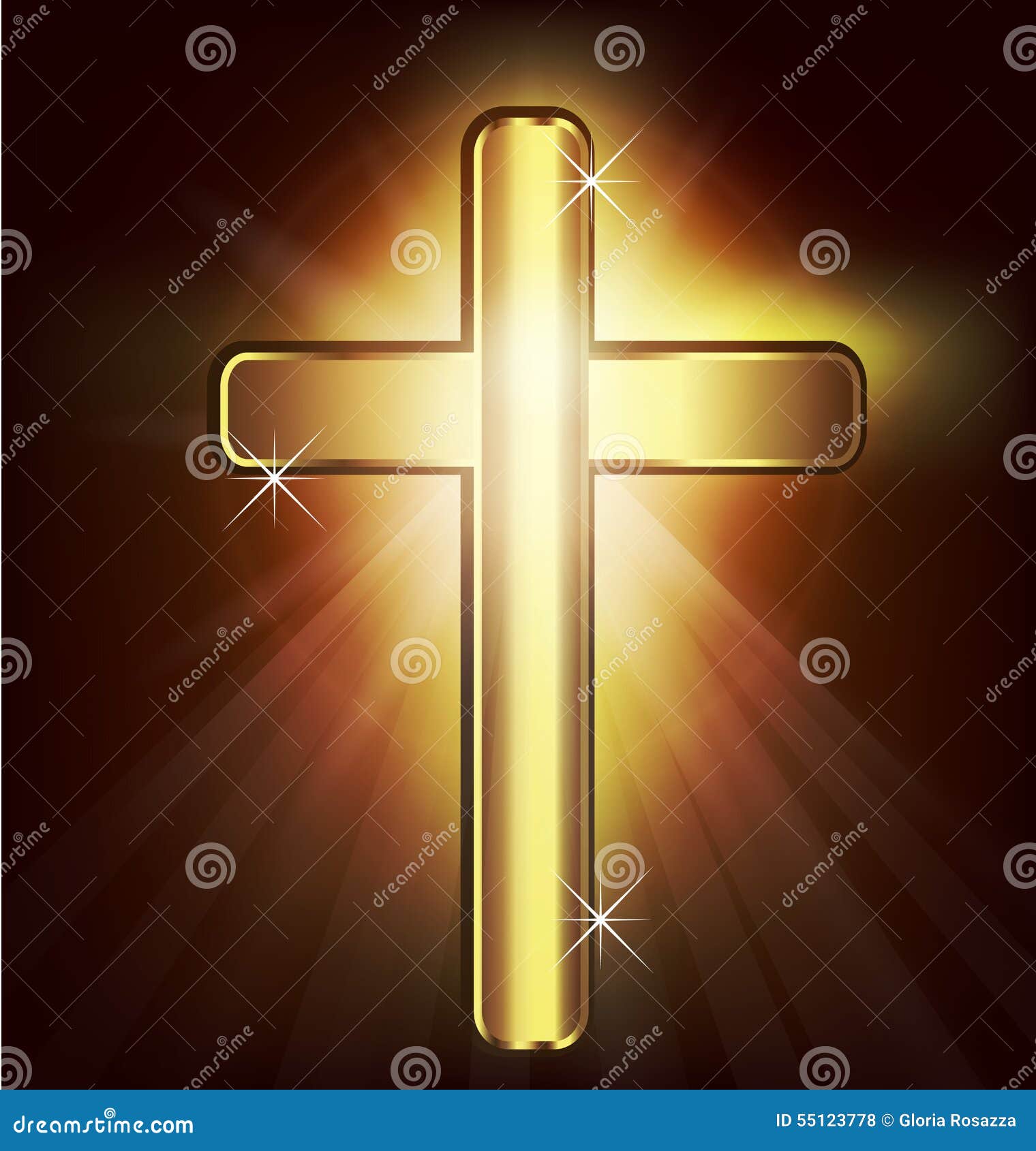 Gold Christian Cross stock illustration. Illustration of eps10 - 55123778