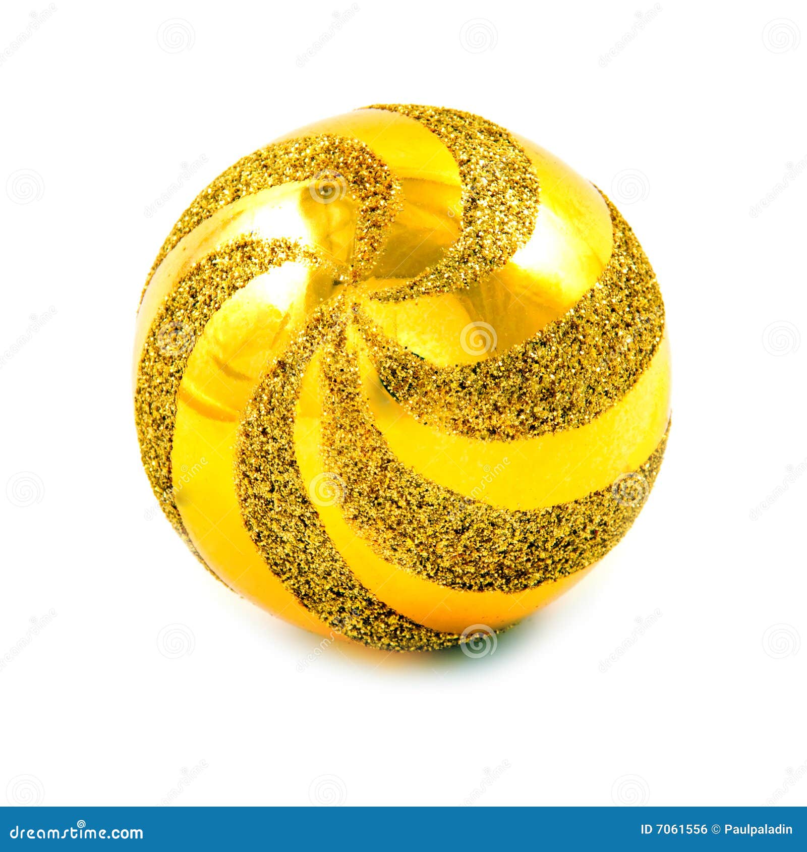 Gold christmas ball stock photo. Image of yellow, glass - 7061556
