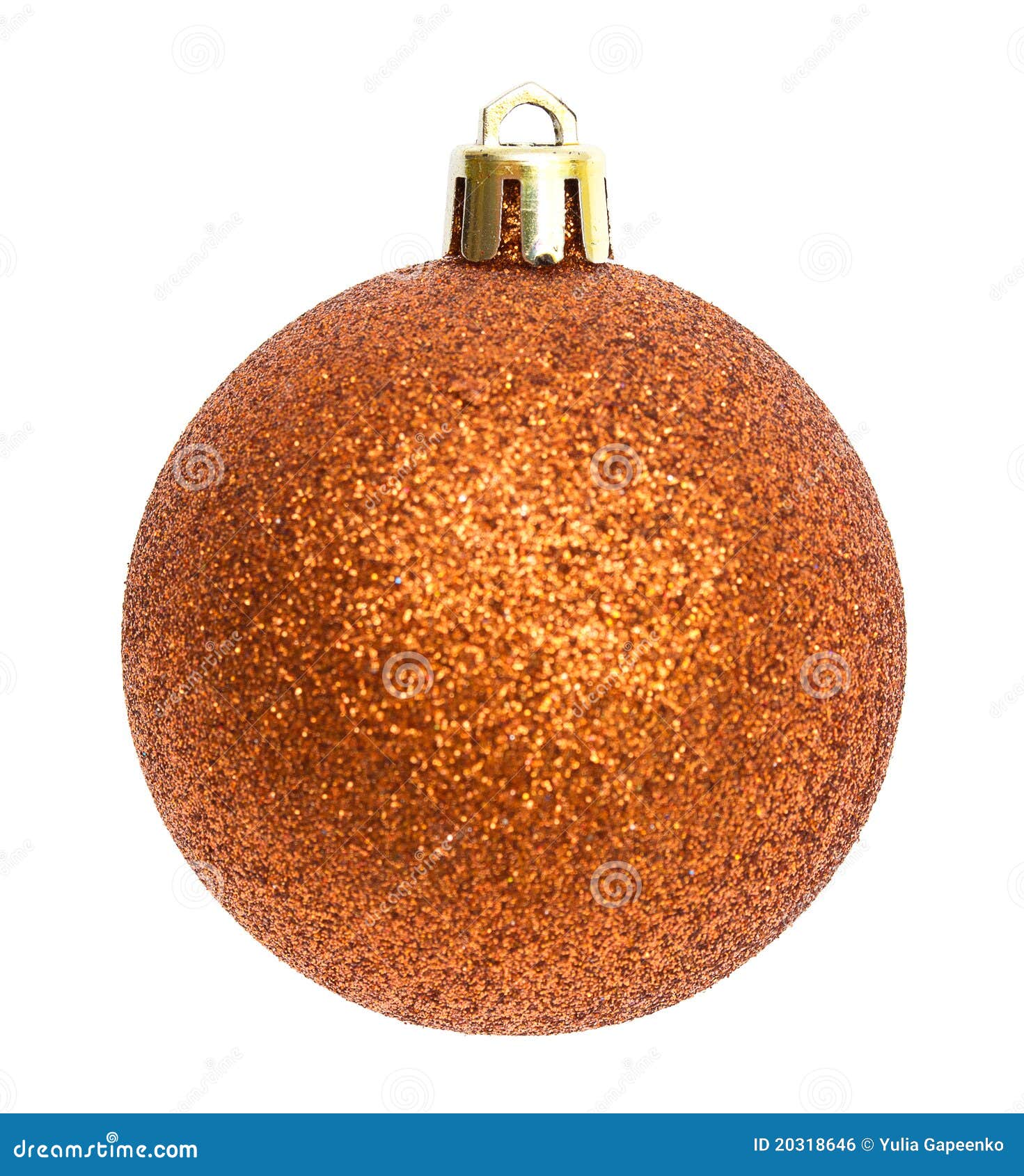 Gold Christmas Ball Isolated Stock Photo - Image of winter, yellow ...