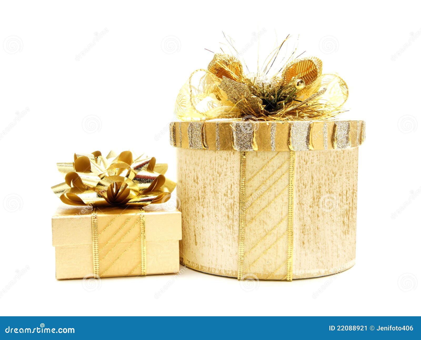 Gold Christmas gift boxes stock image. Image of group - 22088921