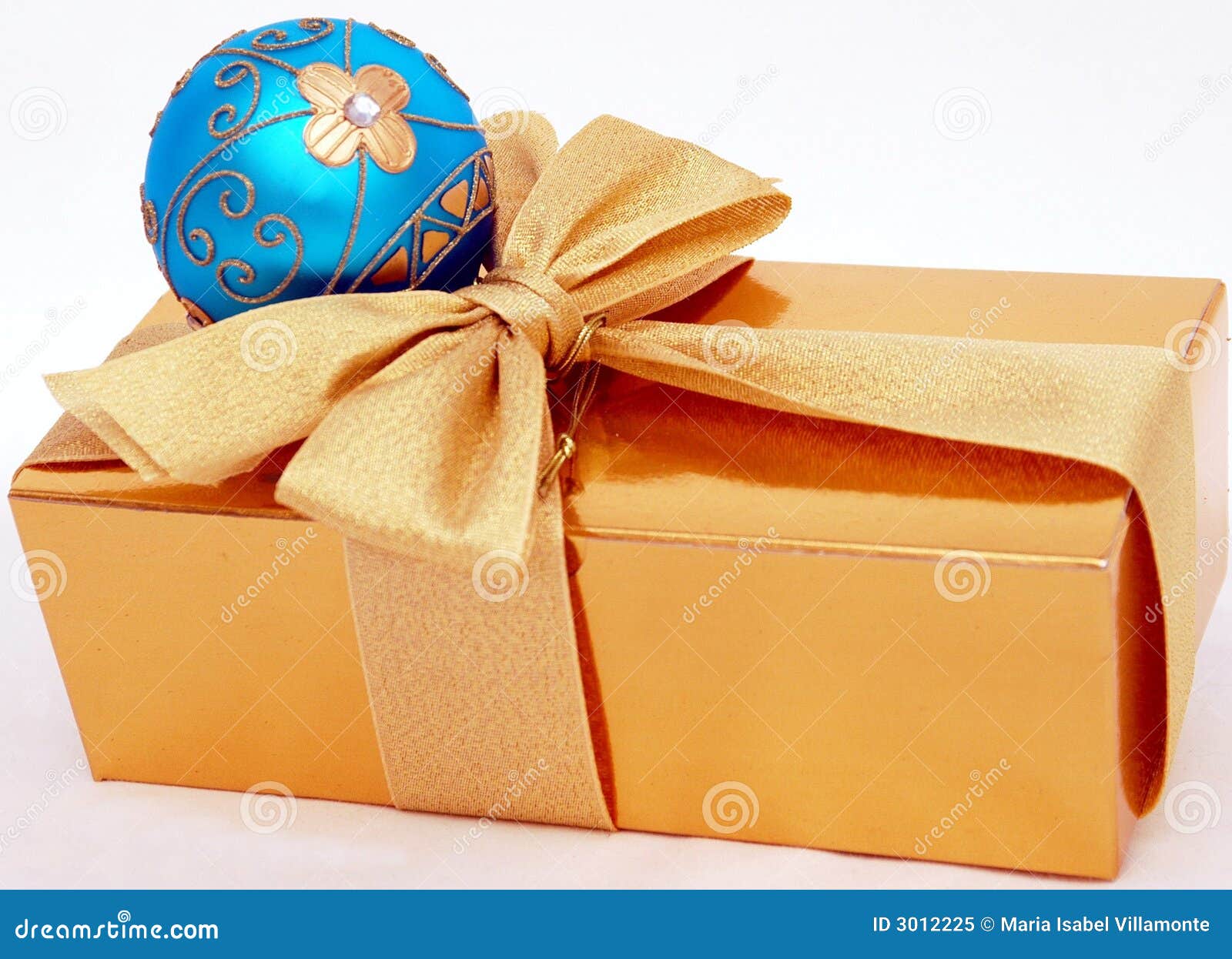 Gold Christmas present stock image. Image of devoted, holiday - 3012225