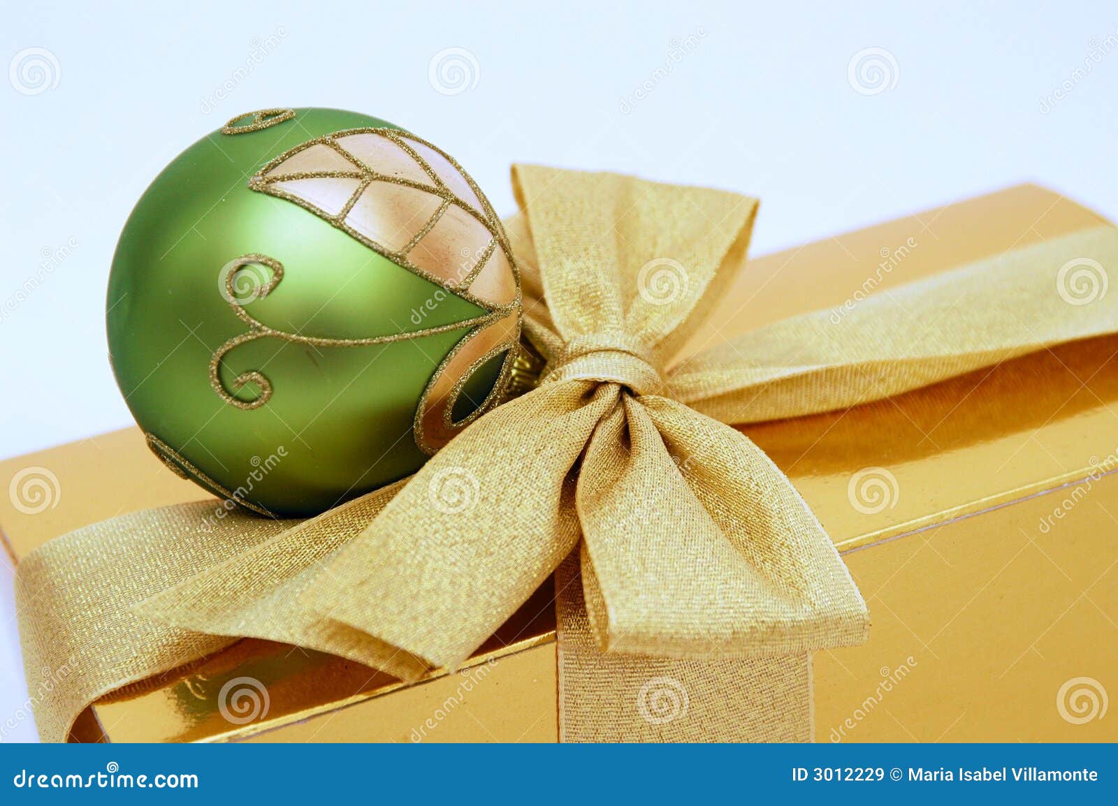 Gold Christmas present stock image. Image of blue, giving - 3012229