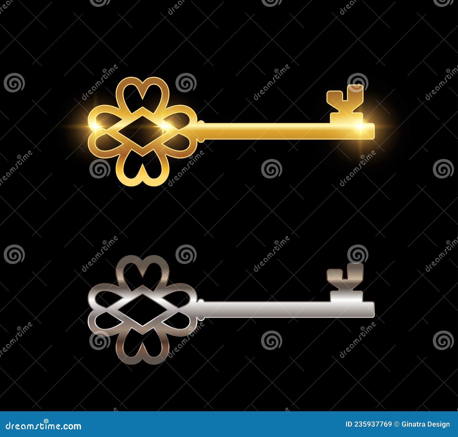 Gold and Chrome Key Vector Sign Stock Vector - Illustration of chrome ...