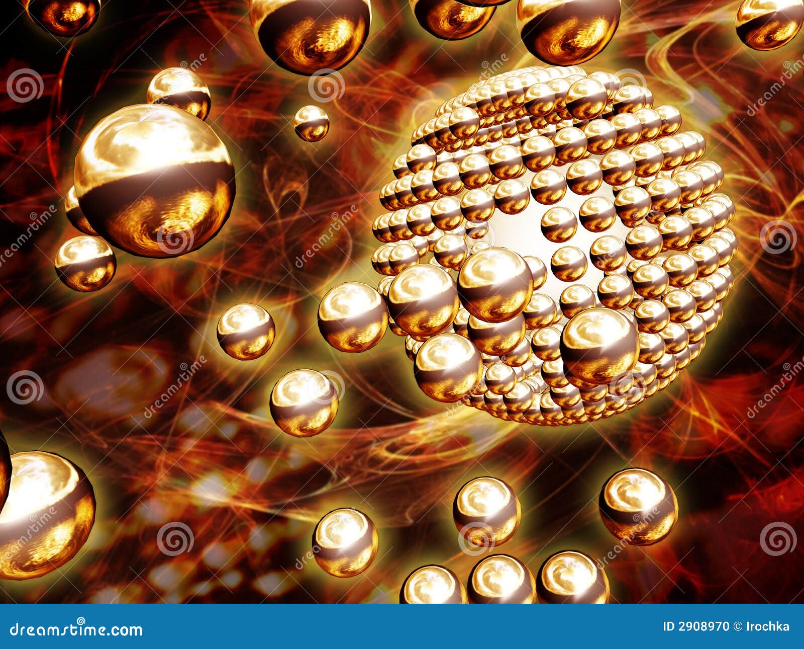 Gold chrome spheres stock illustration. Illustration of metal - 2908970