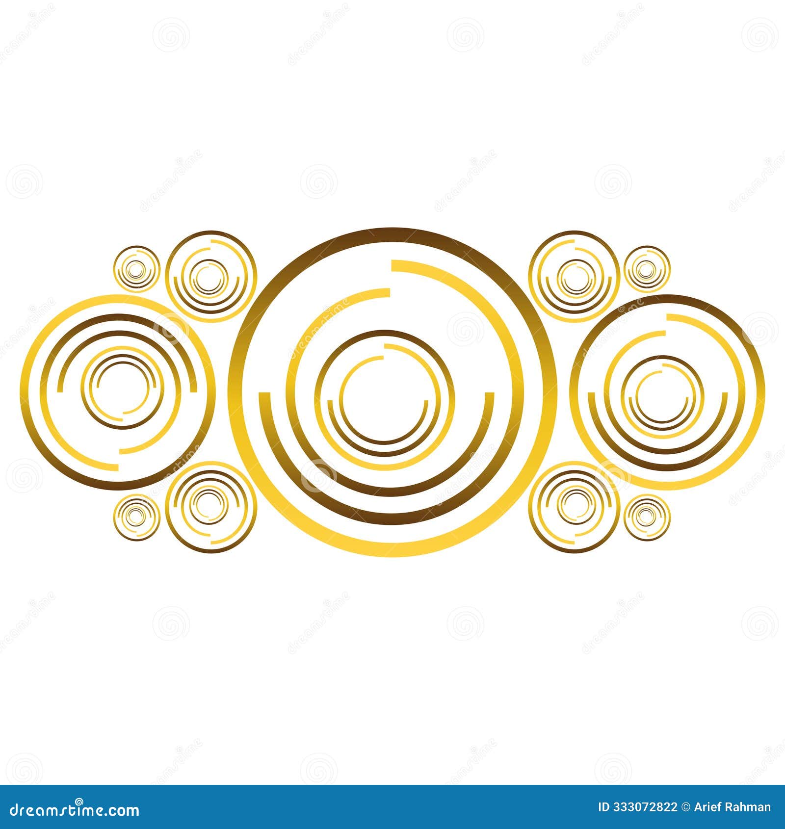 Gold Circle Design Element Isolated on White Background Stock Vector ...
