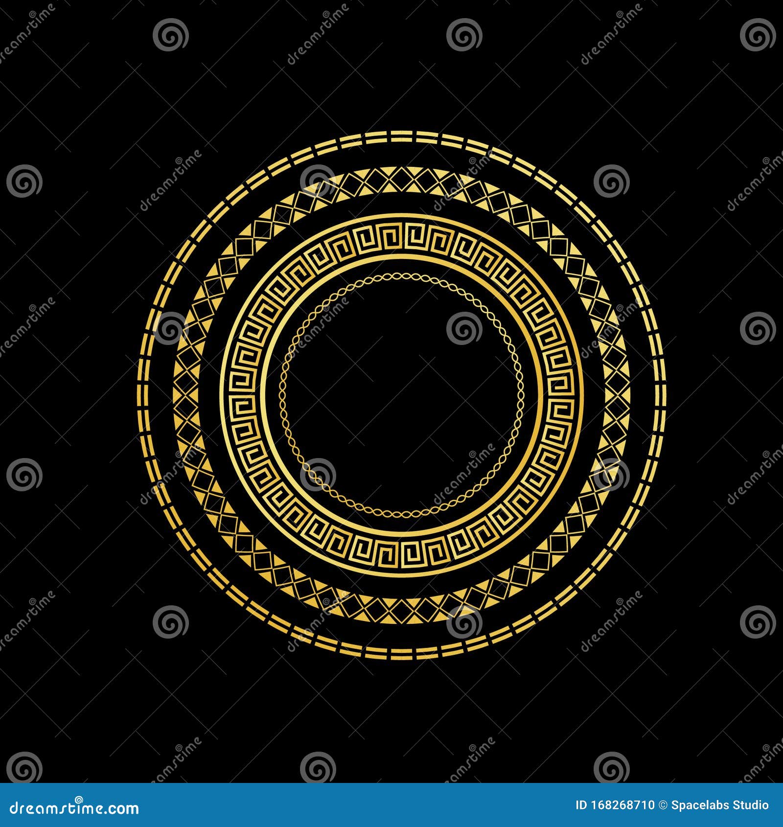 Gold Circle Design Patterns Vector Stock Photo - Image of gold, circle ...