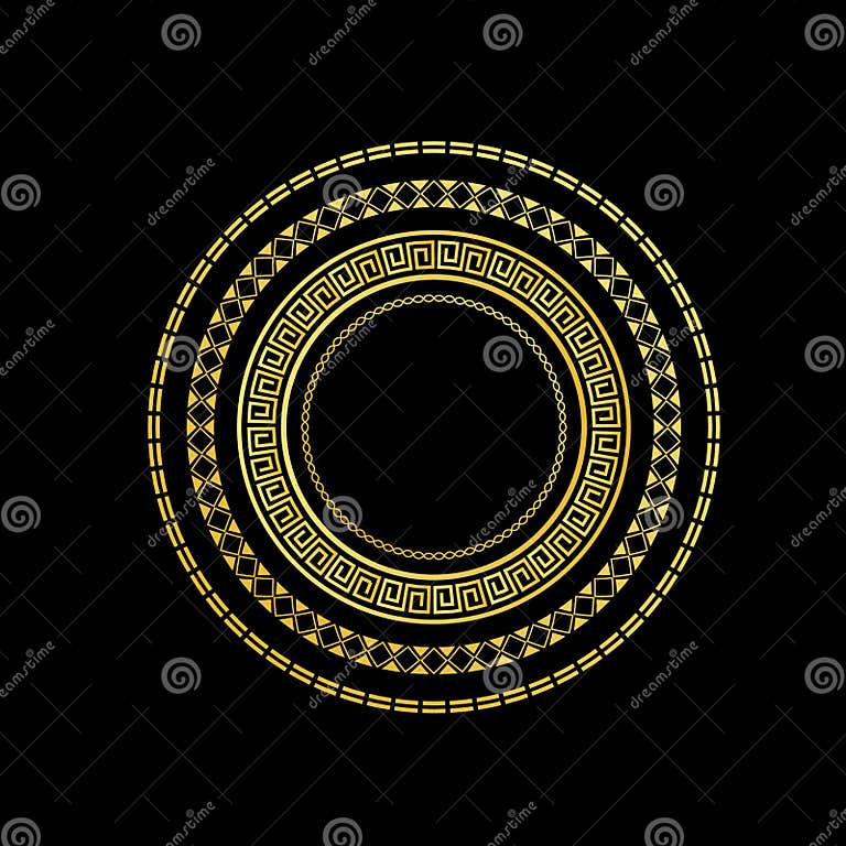 Gold Circle Design Patterns Vector Stock Photo - Image of gold, circle ...