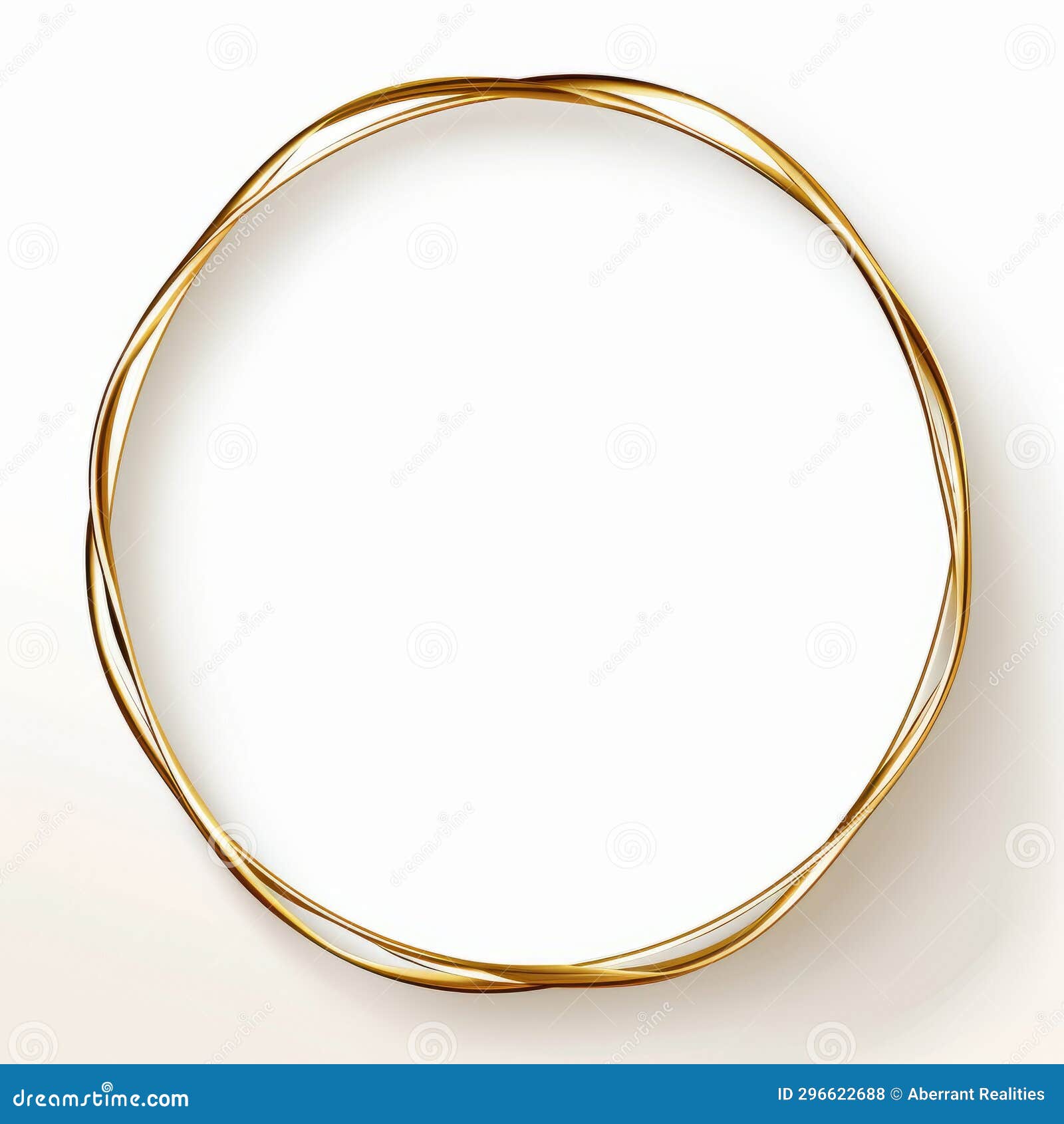 A Gold Circle Frame on a White Background Stock Illustration ...