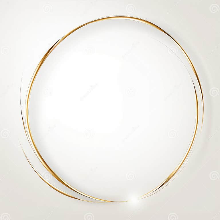 A Gold Circle Frame on a White Background Stock Illustration ...