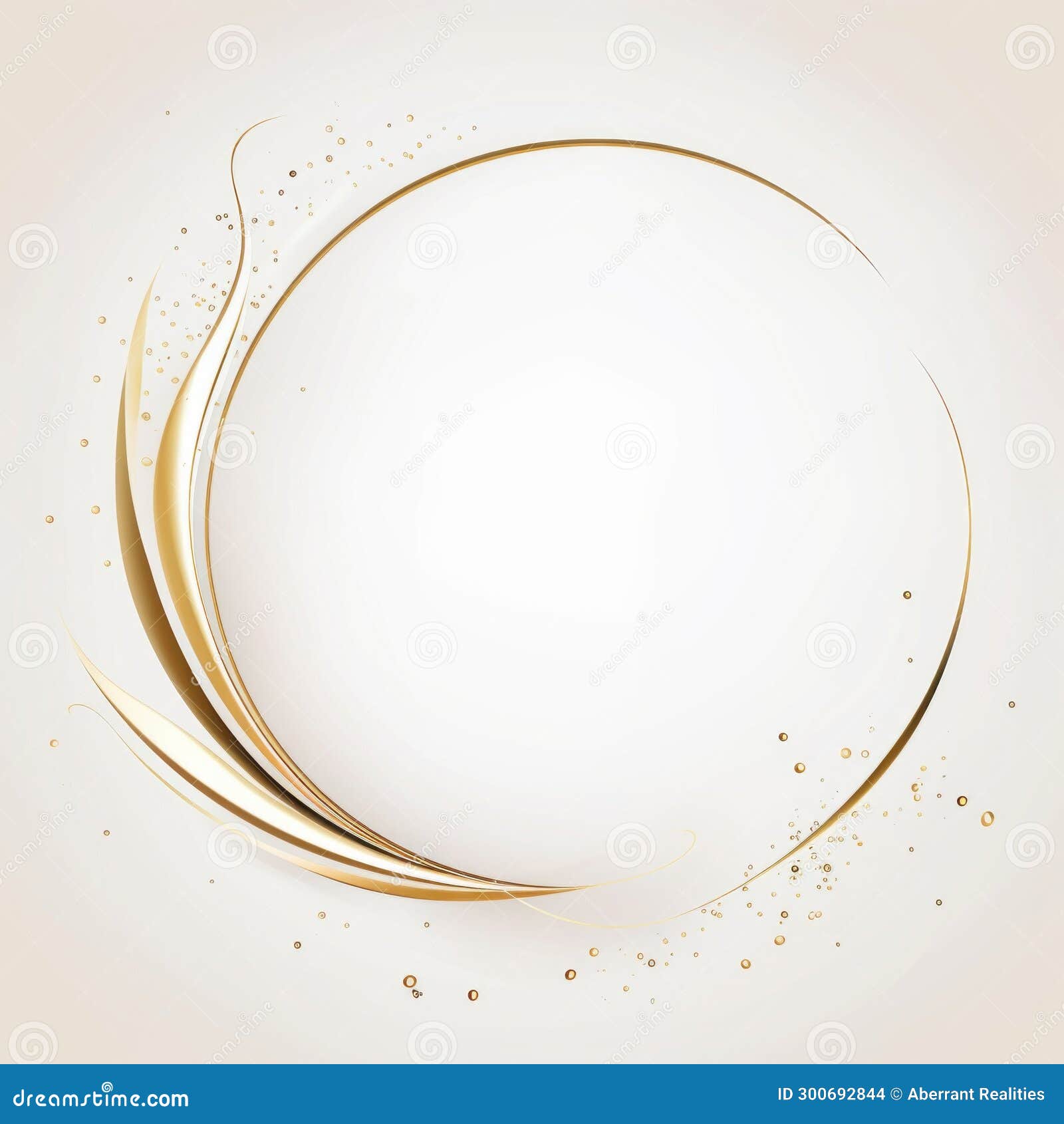 A Gold Circle Frame on a White Background Stock Illustration ...
