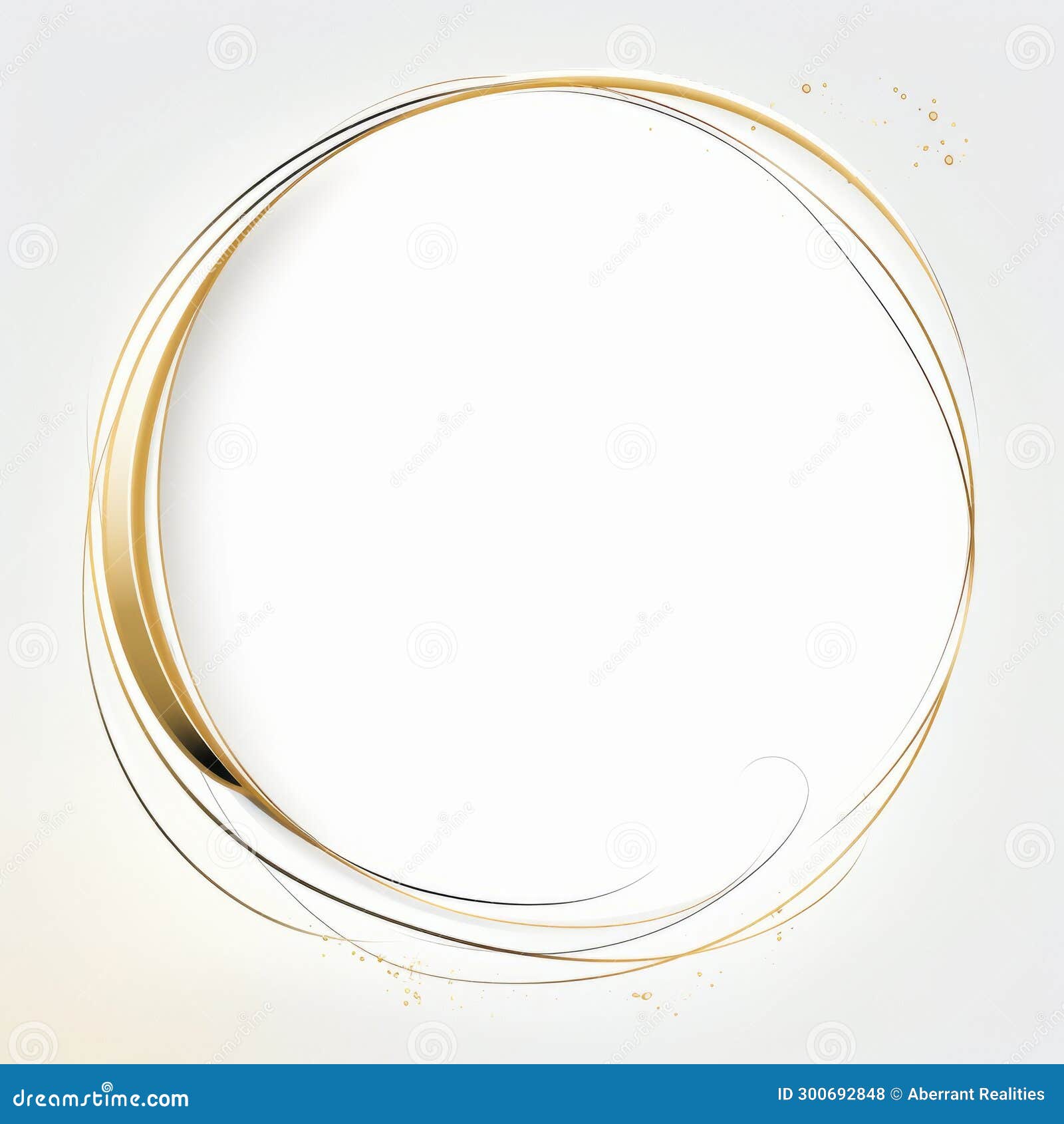 A Gold Circle Frame on a White Background Stock Illustration ...