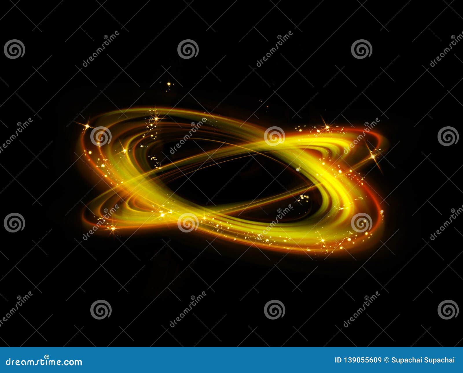 Gold circle light effect stock illustration. Illustration of golden ...