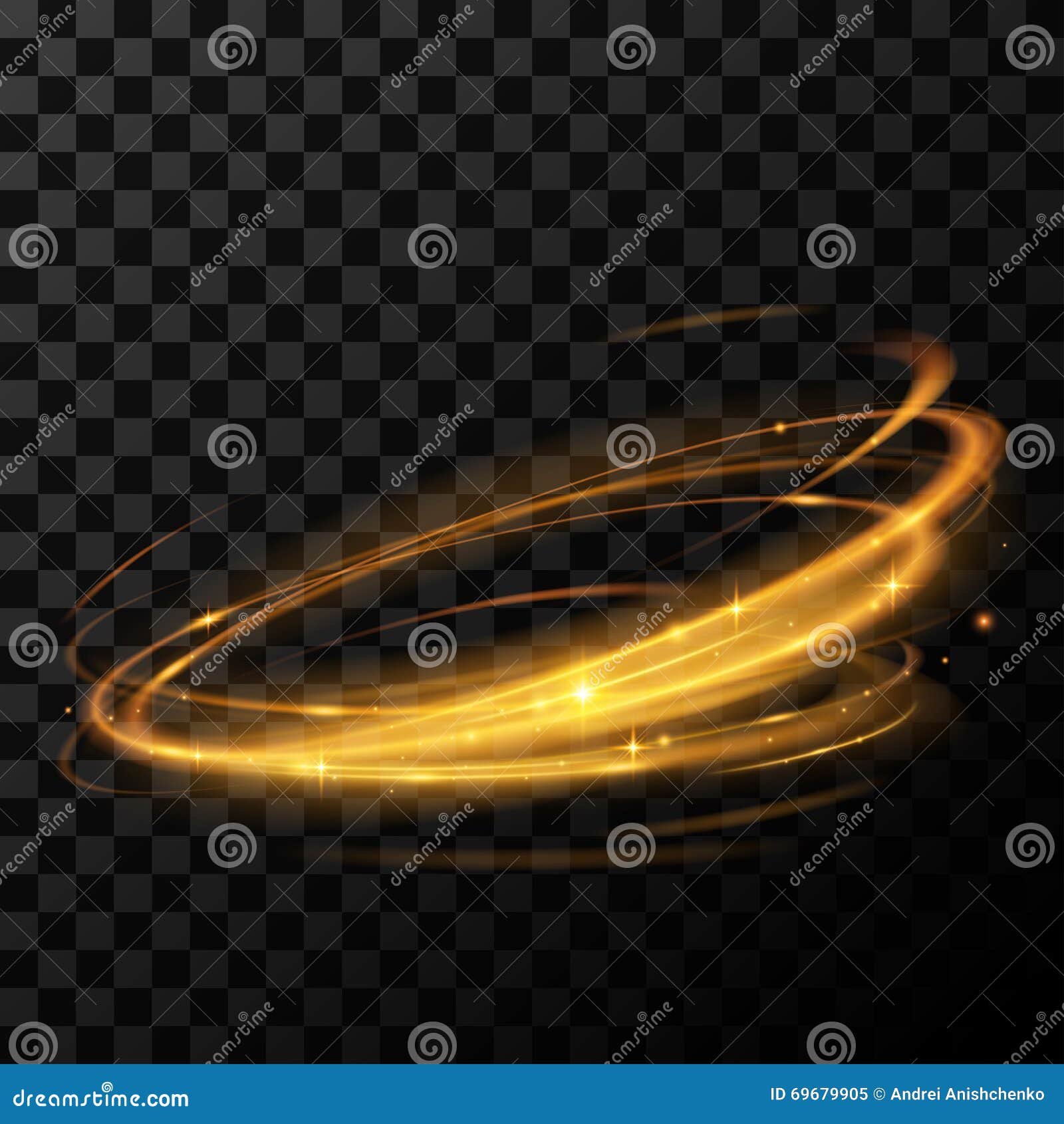 Gold circle light effect stock vector. Illustration of black - 69679905
