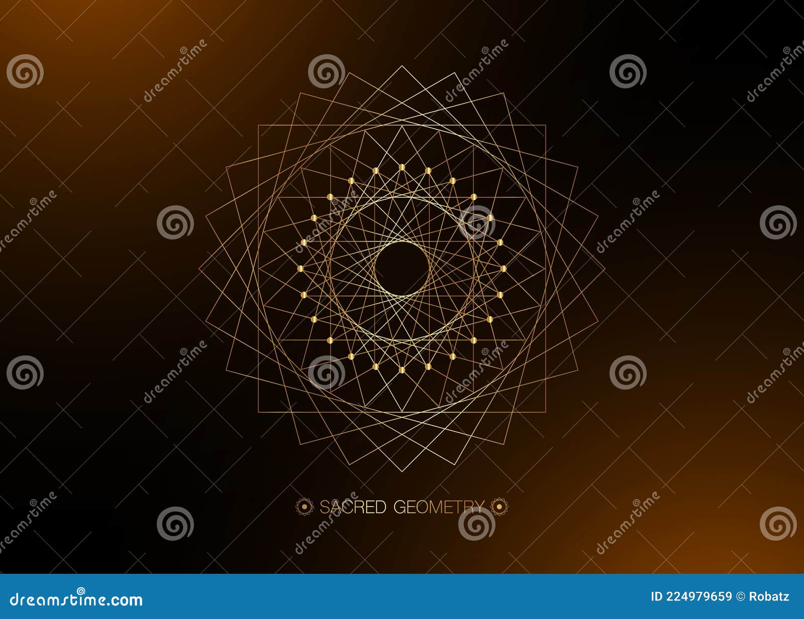 Gold Circle Mandala, Sacred Geometry, Round Frame Sign Geometric Logo ...