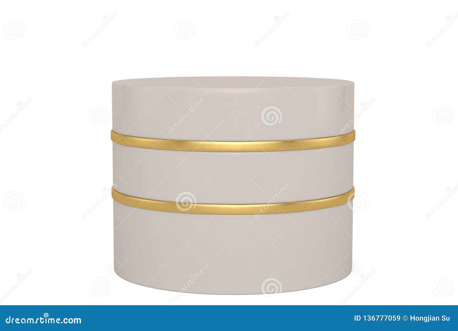 Gold Circle Stand Isolated on White Background 3D Illustration Stock ...
