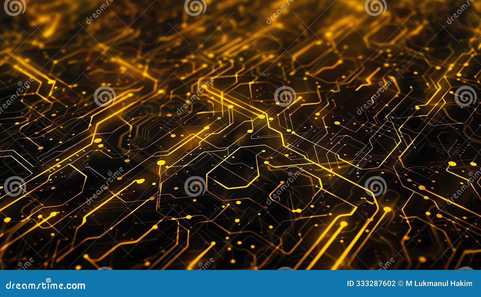 Gold Circuit Board with Intricate Cables, a Digital Pattern of ...