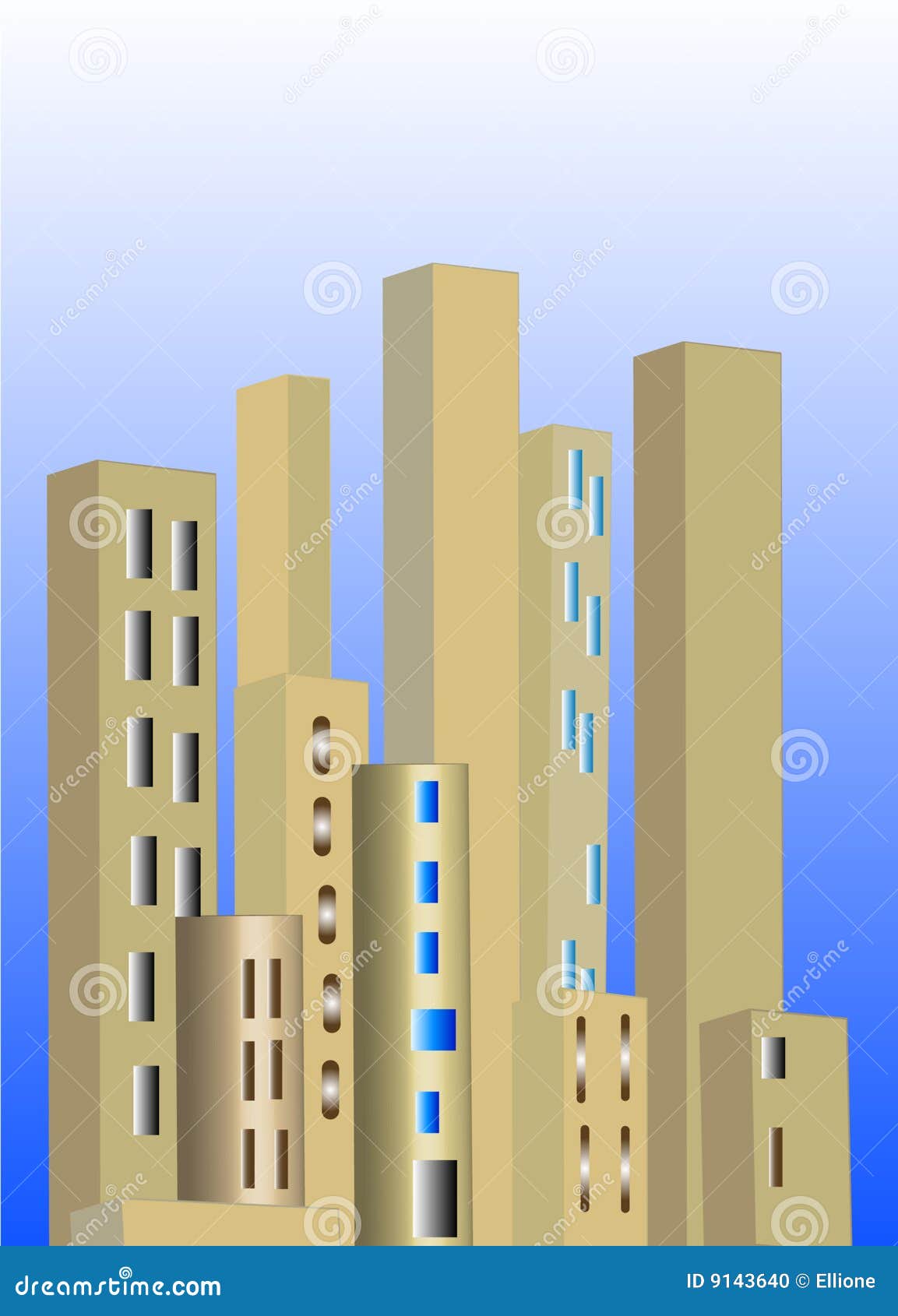 Gold city skyline stock illustration. Illustration of generic - 9143640