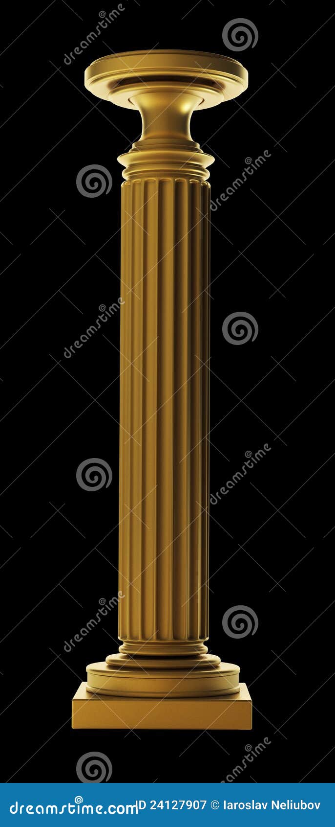 Gold Classic Column Isolated Stock Image - Image of grecian, columns ...