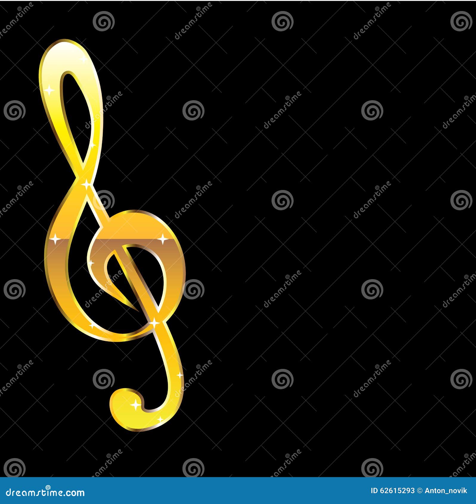 Clef Music Symbol On Gold Glitter Background Vector Illustration ...