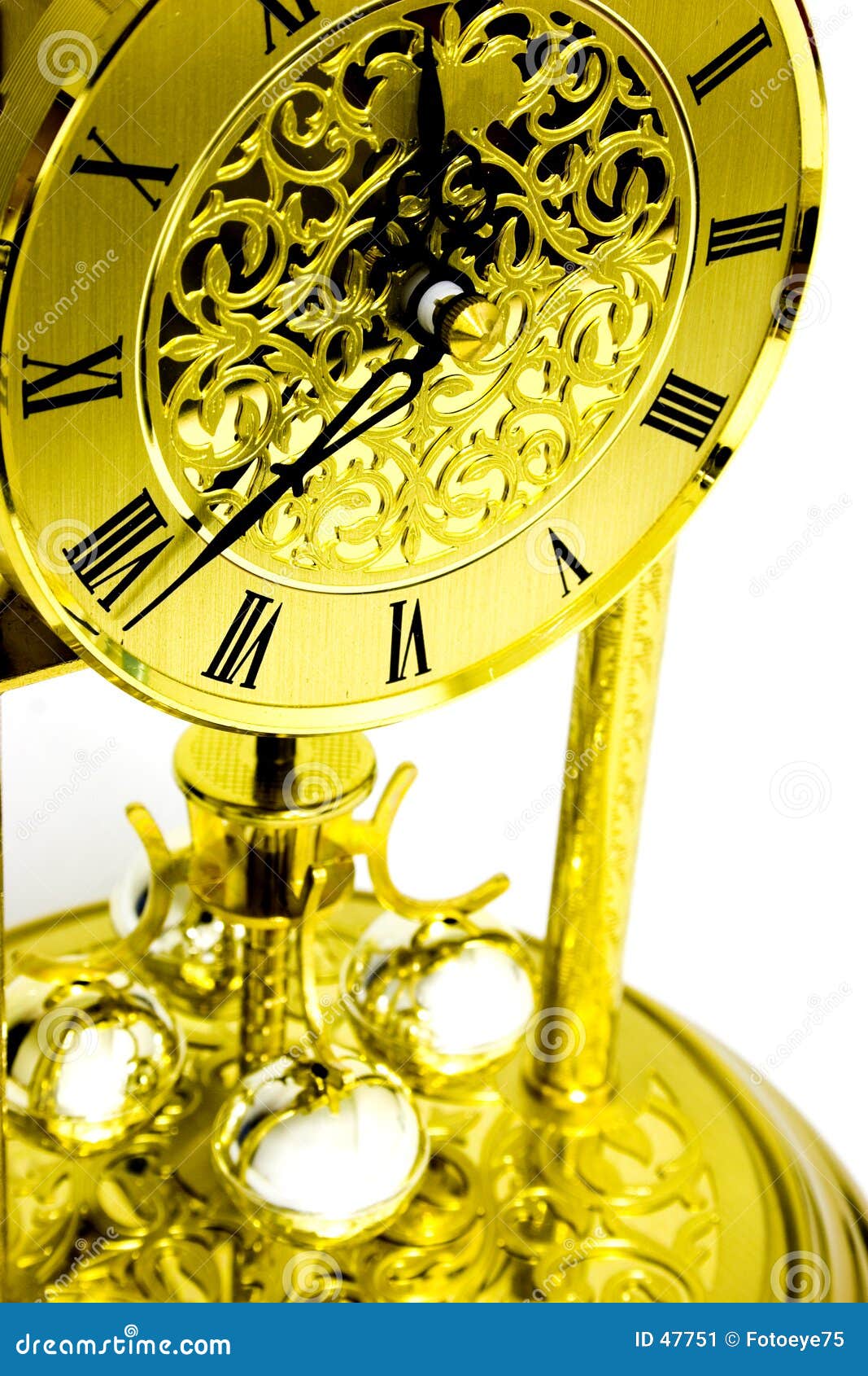 Gold Clock stock image. Image of hours, golden, shiny, metal - 47751