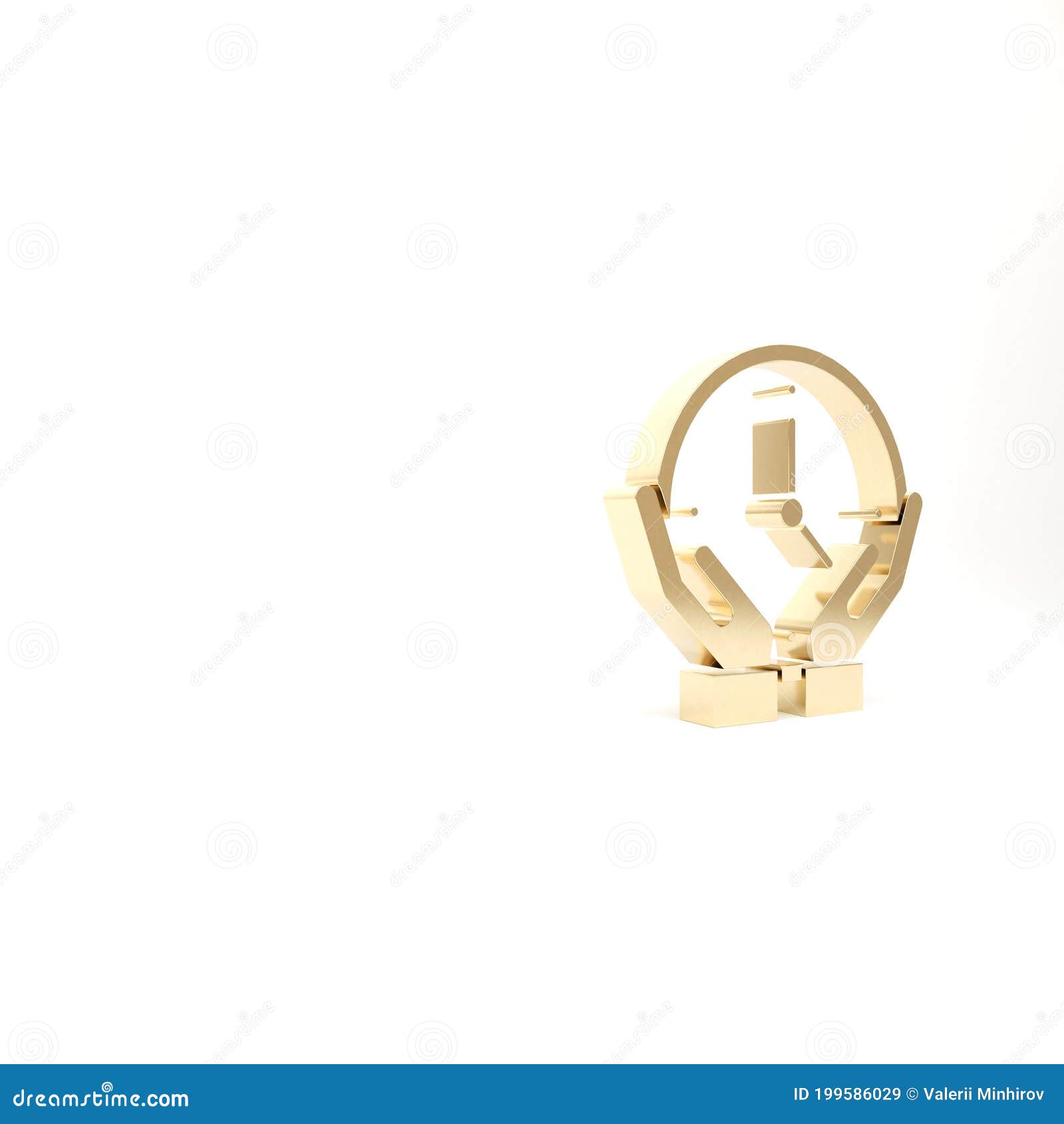 Gold Clock Icon Isolated on White Background. Time Symbol Stock ...