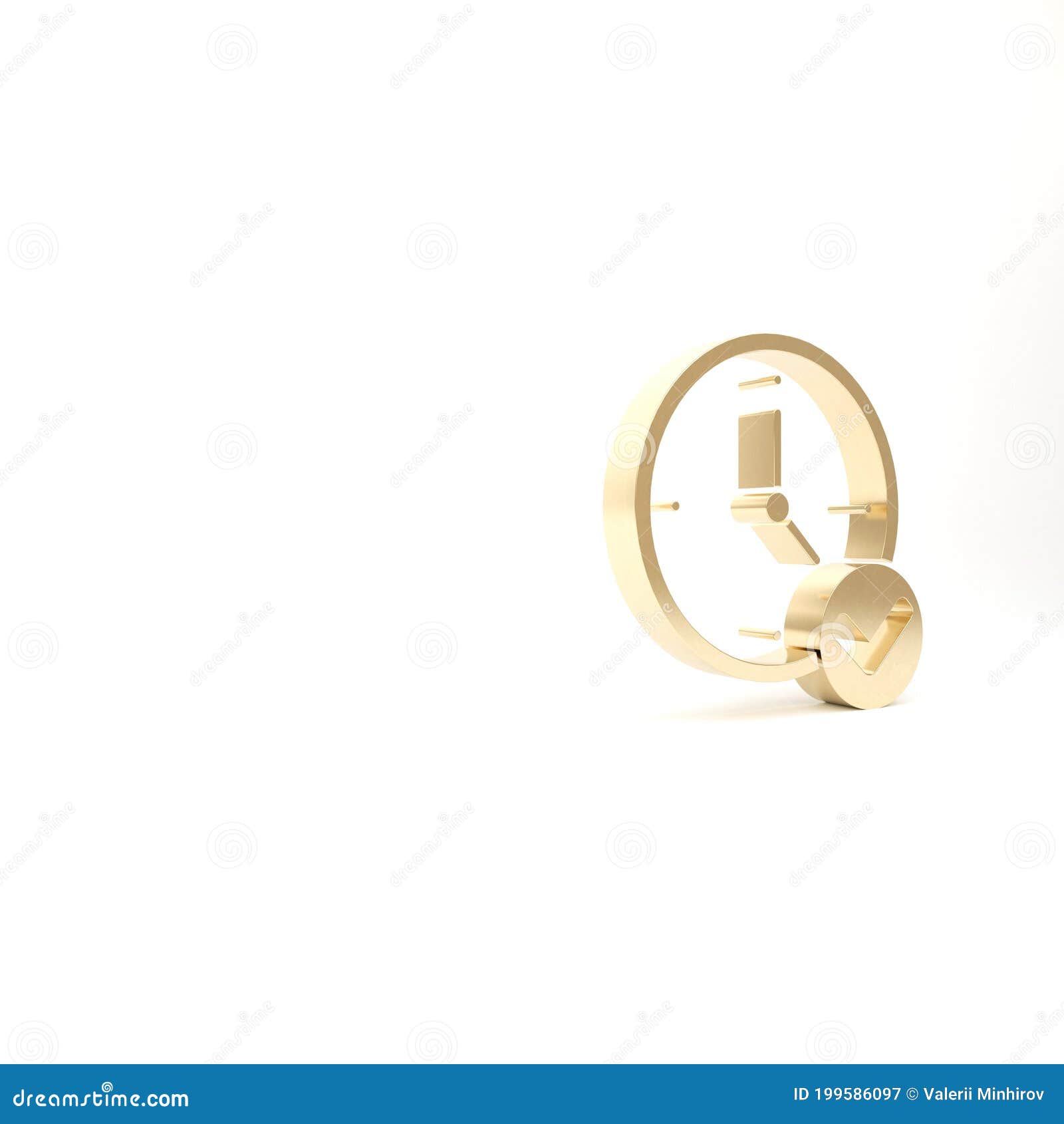 Gold Clock Icon Isolated on White Background. Time Symbol Stock ...