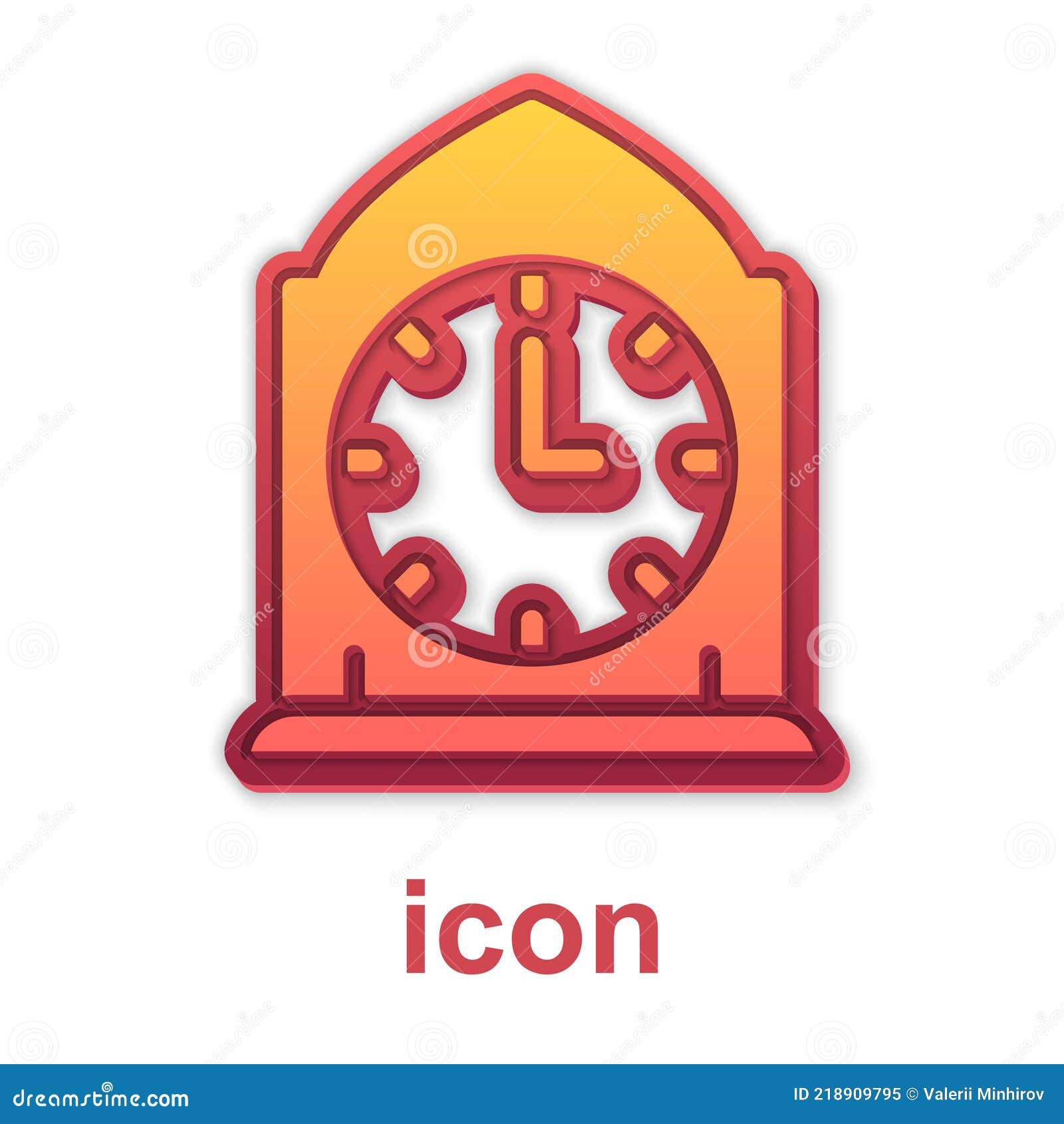 Gold Clock Icon Isolated on White Background. Time Symbol Stock Vector ...