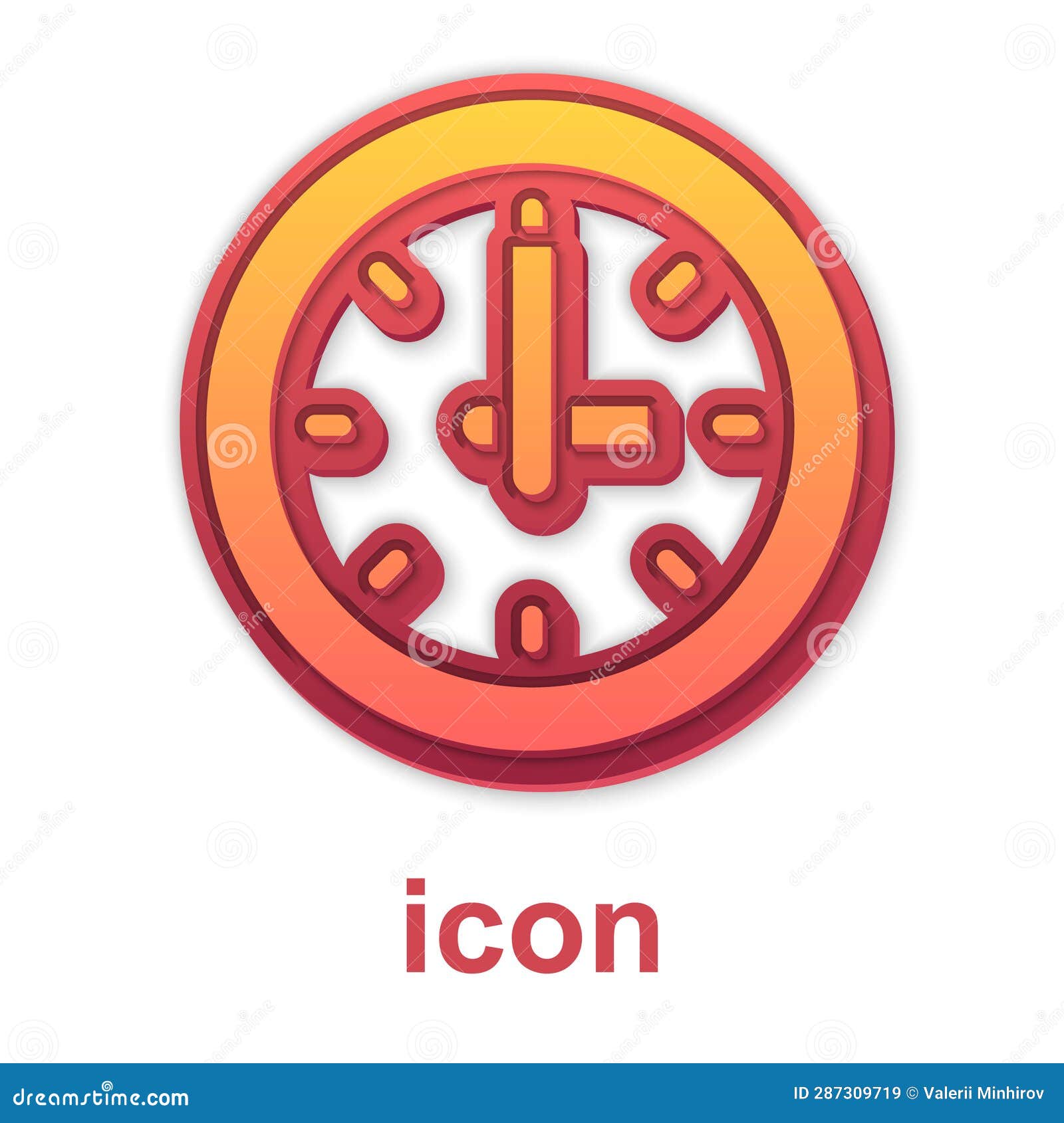 Gold Clock Icon Isolated on White Background. Time Symbol Stock Vector ...