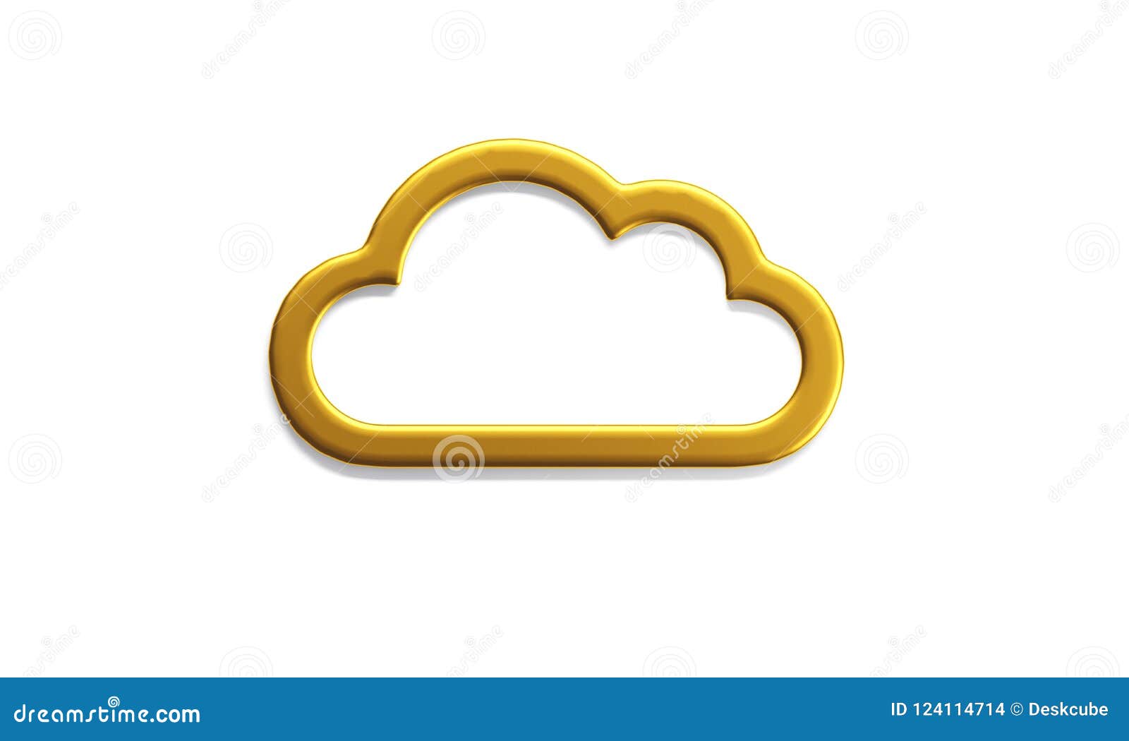 Gold Cloud Computing Logo. 3D Rendering Illustration Stock Illustration ...
