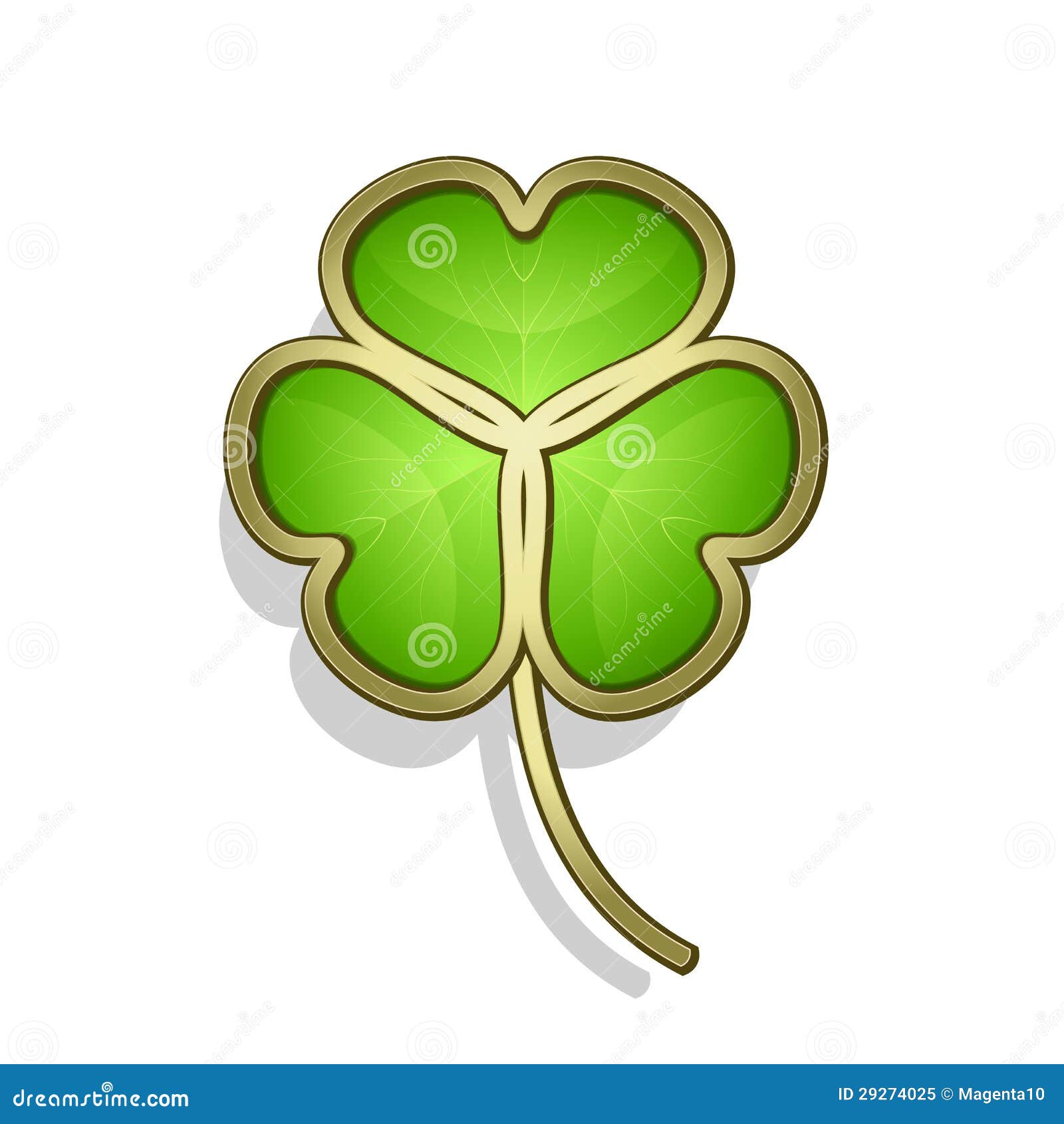 Gold clover leaf stock vector. Illustration of gold, holiday - 29274025