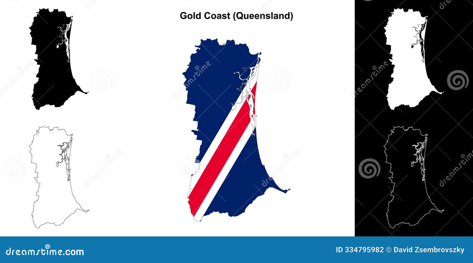 Gold Coast Outline Map Vector Illustration | CartoonDealer.com #334795982