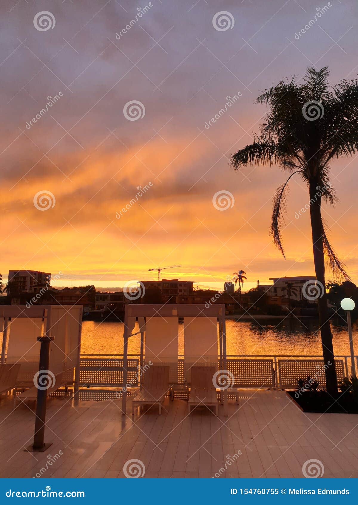 Gold coast sunset stock image. Image of orangehues, stunning - 154760755