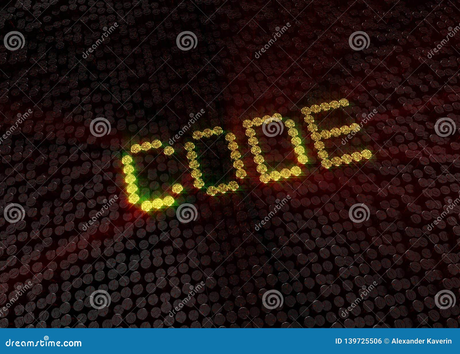 Gold Code Word with Digital Background Stock Photo - Image of data, network: 139725506